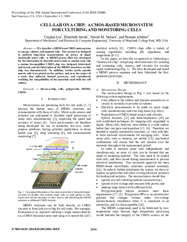 (PDF) Cell-lab on a chip: a CMOS-based microsystem for culturing and ...