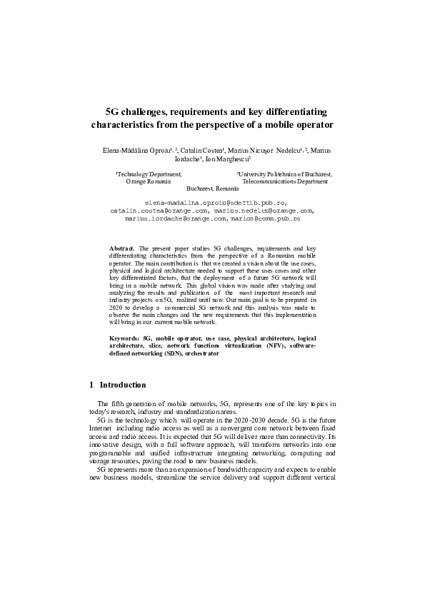 (PDF) 5G Challenges, Requirements and Key Differentiating ...
