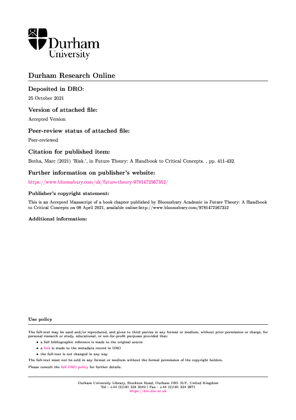 (PDF) Risk | Marc Botha - Academia.edu