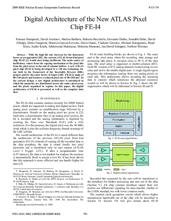 (PDF) Digital architecture of the new ATLAS pixel chip FE-I4