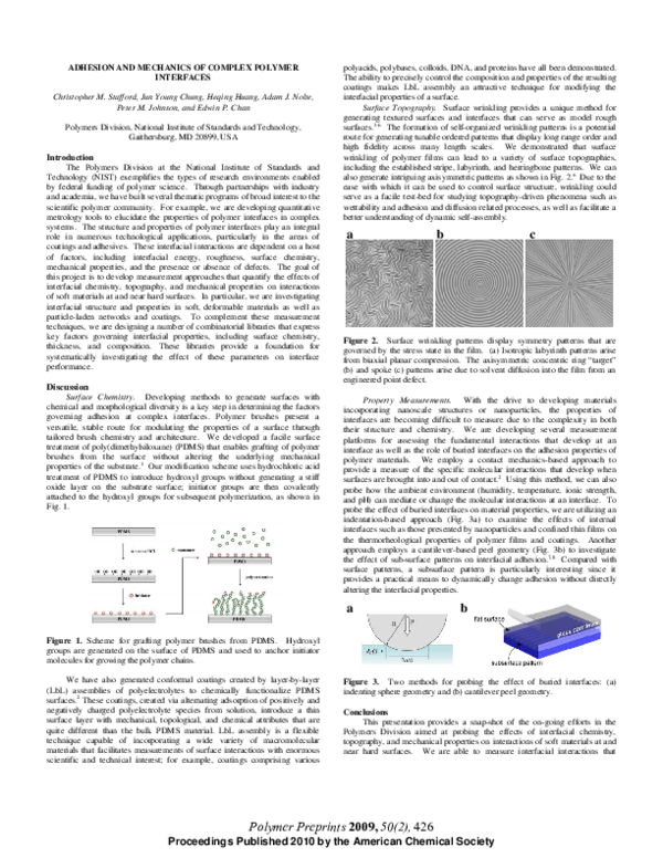 (PDF) The Adhesion of Polymer-Polymer Interfaces