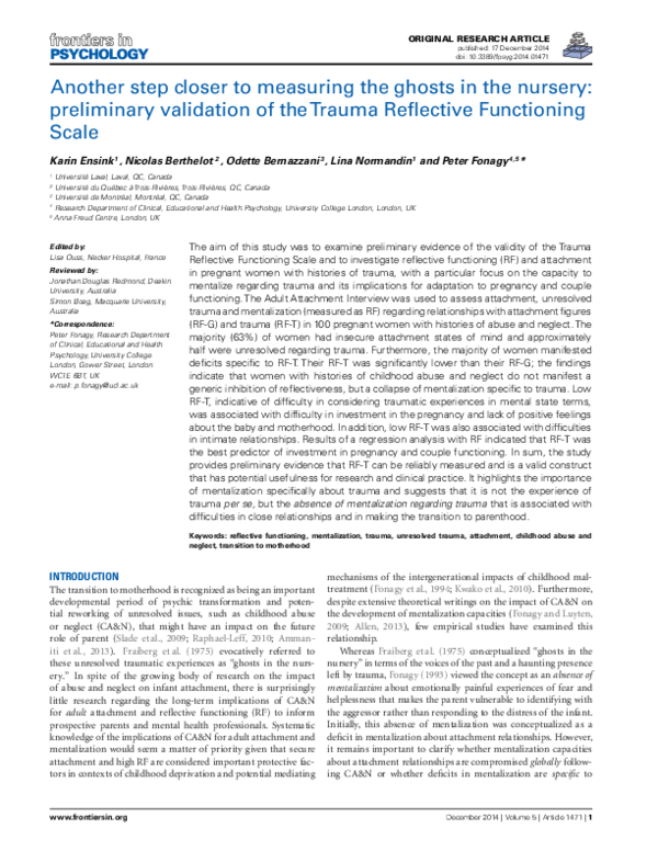 (PDF) Another step closer to measuring the ghosts in the nursery ...