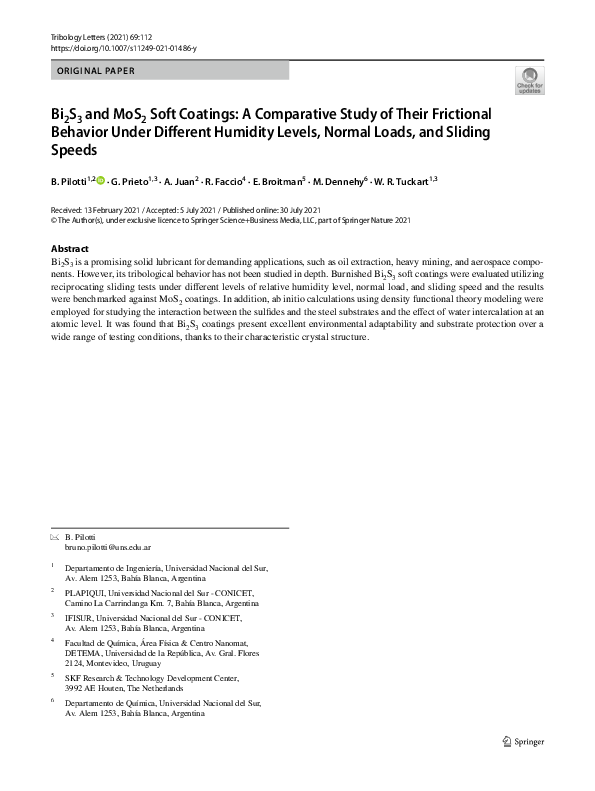 (PDF) Bi2S3 and MoS2 Soft Coatings: A Comparative Study of Their Frictional Behavior Under ...
