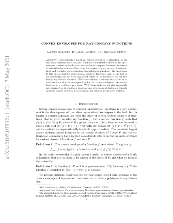 (PDF) Convex envelopes for ray-concave functions