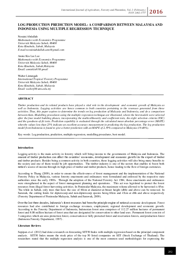 (PDF) Log production prediction model: a comparison between Malaysia and Indonesia using ...