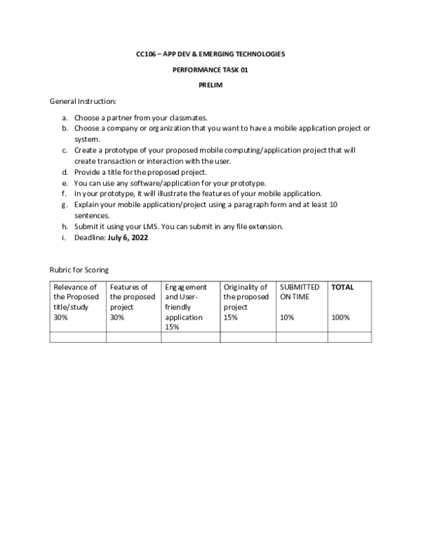 (PDF) Prelim - Performance Task