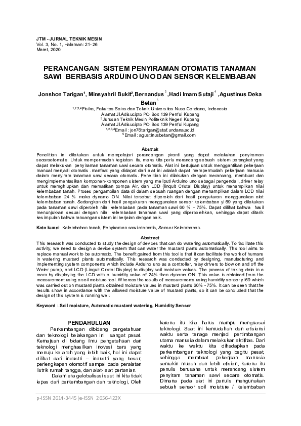 (PDF) Perancangan Sistem Penyiraman Otomatis Tanaman Sawi Berbasis ...