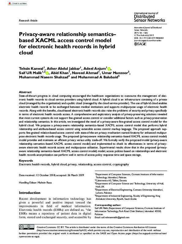 (PDF) Privacy-aware relationship semantics–based XACML access control model for electronic ...