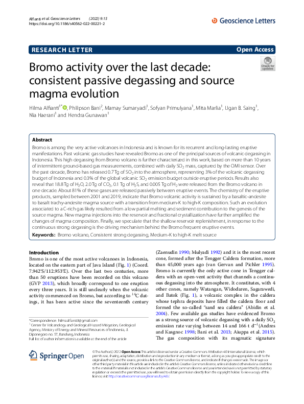 (PDF) Bromo activity over the last decade: consistent passive degassing ...