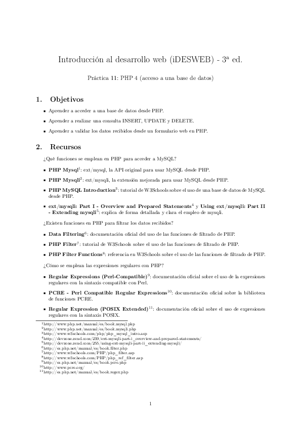 (PDF) iDESWEB (3ª ed.): Práctica 11: PHP 4 (acceso a una base de datos) | Sergio Esteban Méndez ...