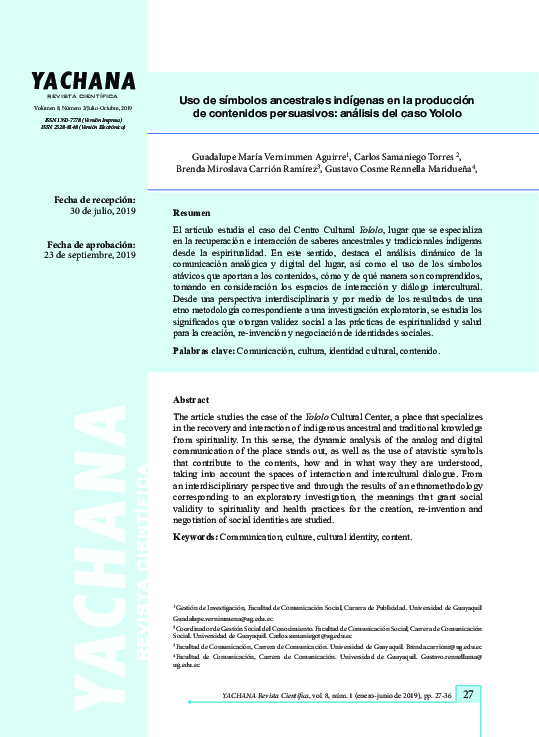 (PDF) Uso de simbolos ancestrales indigenas en la produccion de contenidos persuasivos analisis ...