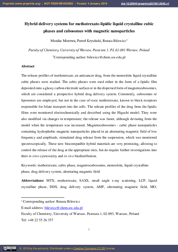 (PDF) Hybrid delivery systems for methotrexate-lipidic liquid ...