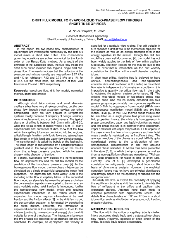 (PDF) Drift-flux model for upward two-phase cross-flow in horizontal tube bundles | Keyou Mao ...