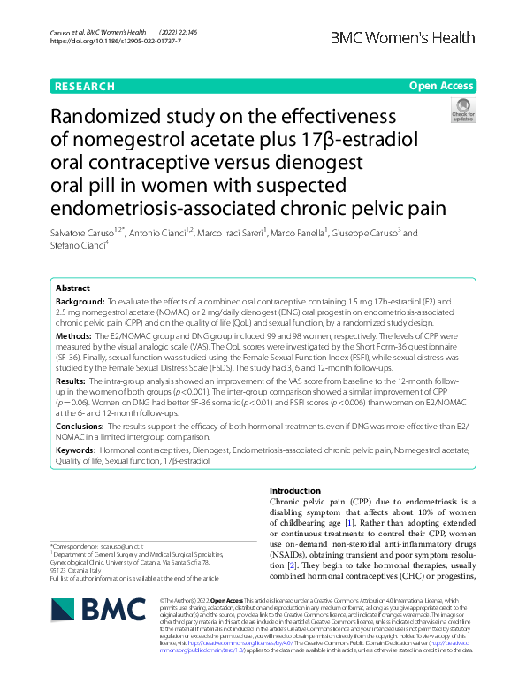 (PDF) Randomized study on the effectiveness of nomegestrol acetate plus ...