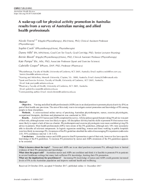 (PDF) A wake-up call for physical activity promotion in Australia ...