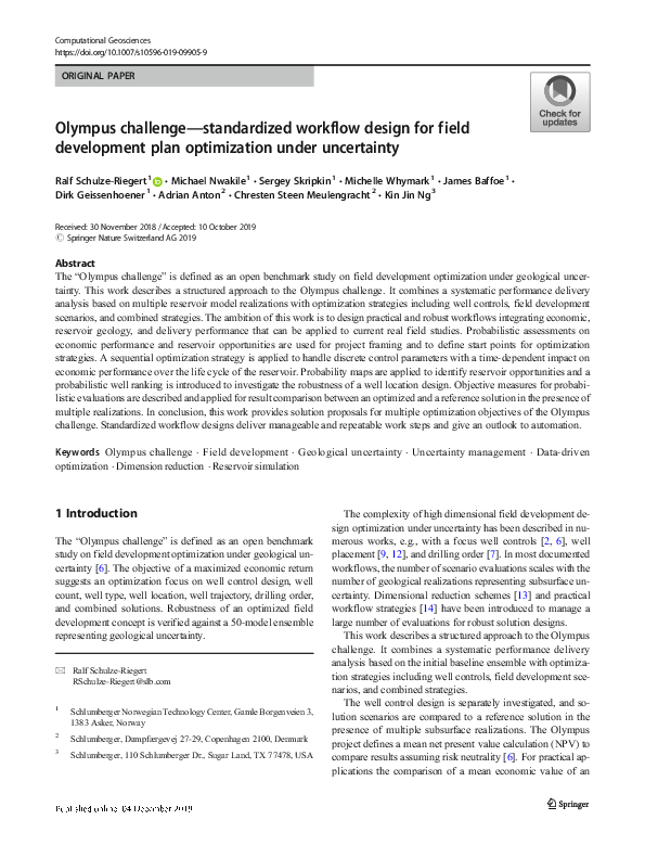 (PDF) Olympus challenge—standardized workflow design for field ...