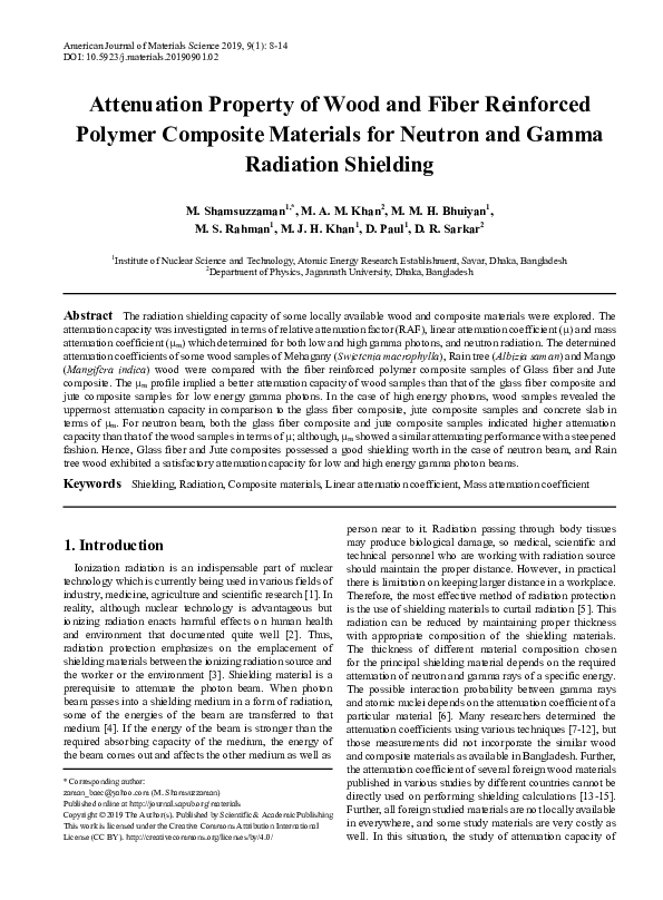 (PDF) Radiation-Shielding Properties of Polymer Composite Materials ...