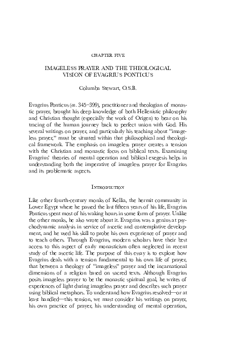 (PDF) Imageless Prayer and the Theological Vision of Evagrius Ponticus