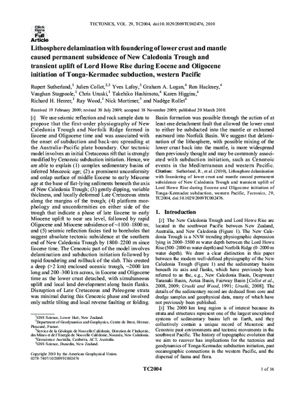 (PDF) Lithosphere delamination with foundering of lower crust and ...