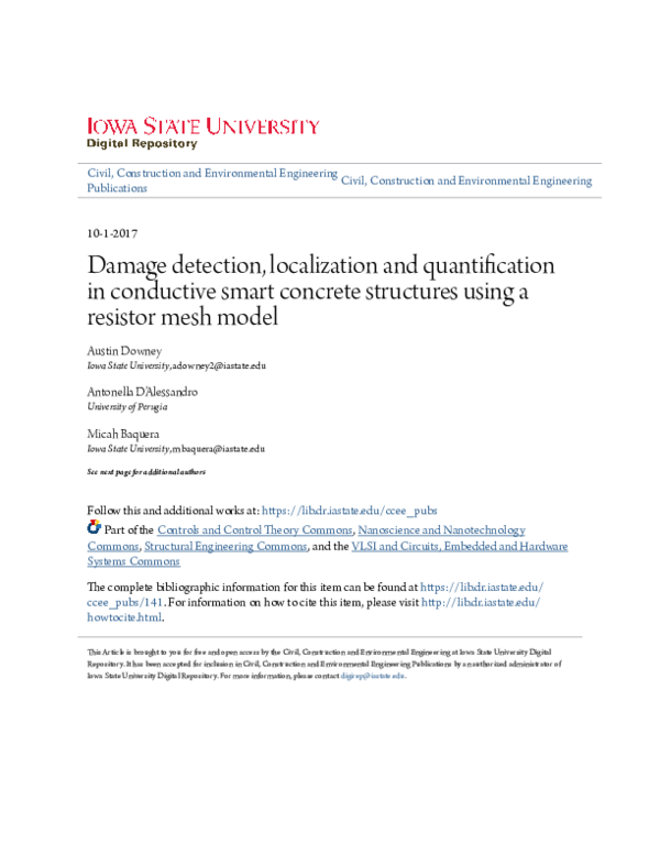 (PDF) Damage detection, localization and quantification in conductive smart concrete structures ...