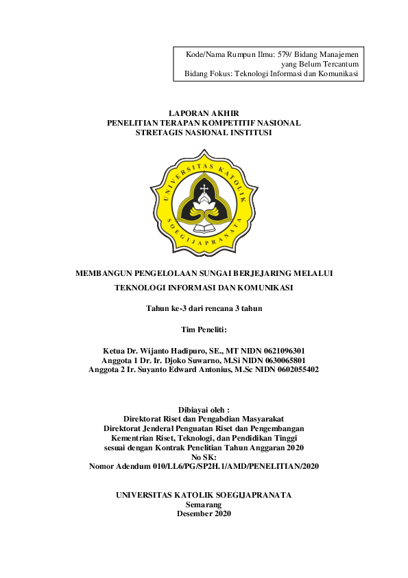 (PDF) Membangun Pengelolaan Sungai Berjejaring melalui TIK | J. Wijanto ...