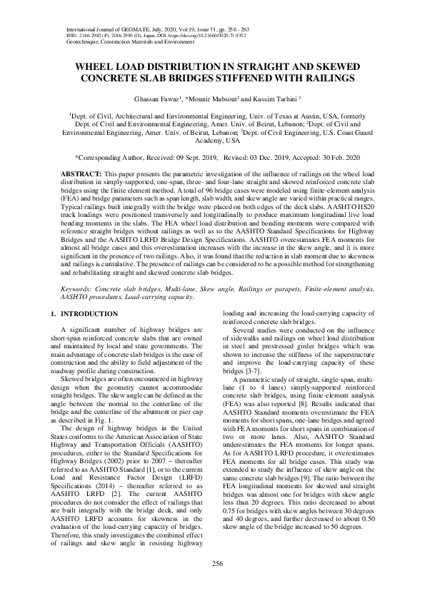 (PDF) Wheel Load Distribution in Straight and Skewed Concrete Slab ...
