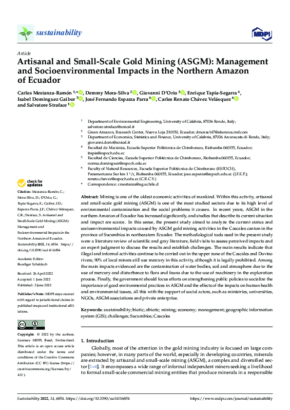 (PDF) Artisanal and Small-Scale Gold Mining (ASGM): Management and ...