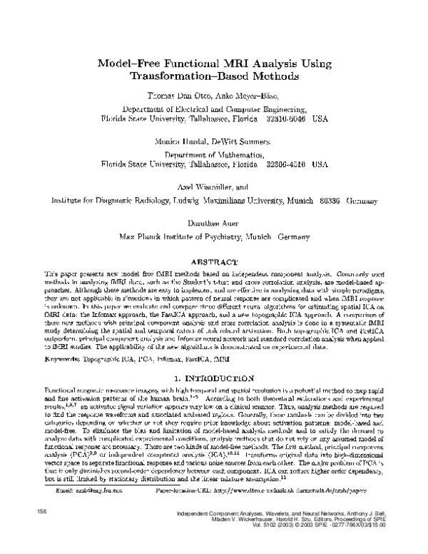 (PDF) Model-free functional MRI analysis using transformation-based methods