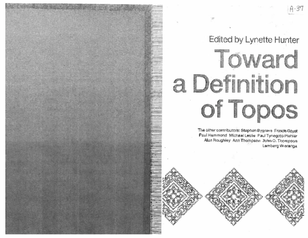 (PDF) Towards A Definition of Topos