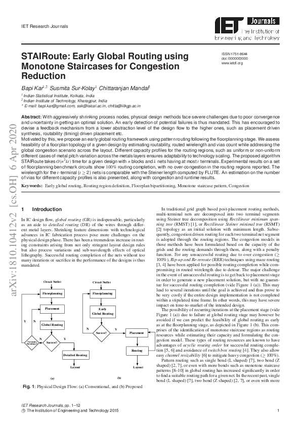 (PDF) STAIRoute: Early Global Routing using Monotone Staircases for ...