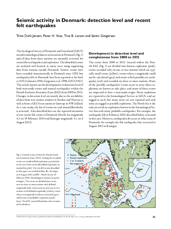 (PDF) Recent Earthquake Detection in Denmark (2000-2012)