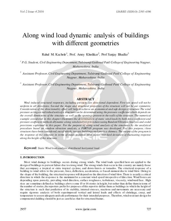 (PDF) Along wind load dynamic analysis of buildings with different ...