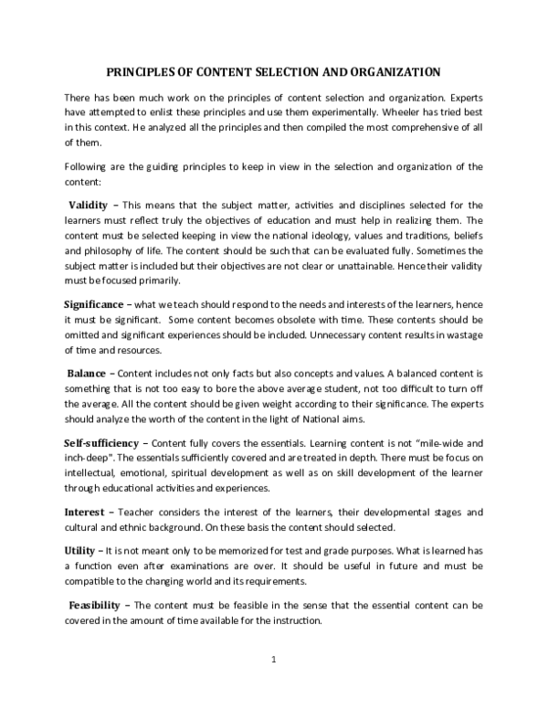 (DOC) PRINCIPLES OF CONTENT SELECTION AND ORGANIZATION