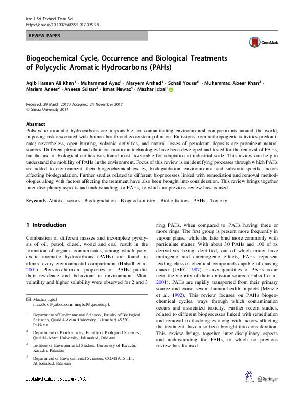 (PDF) Biogeochemical Cycle, Occurrence and Biological Treatments of ...