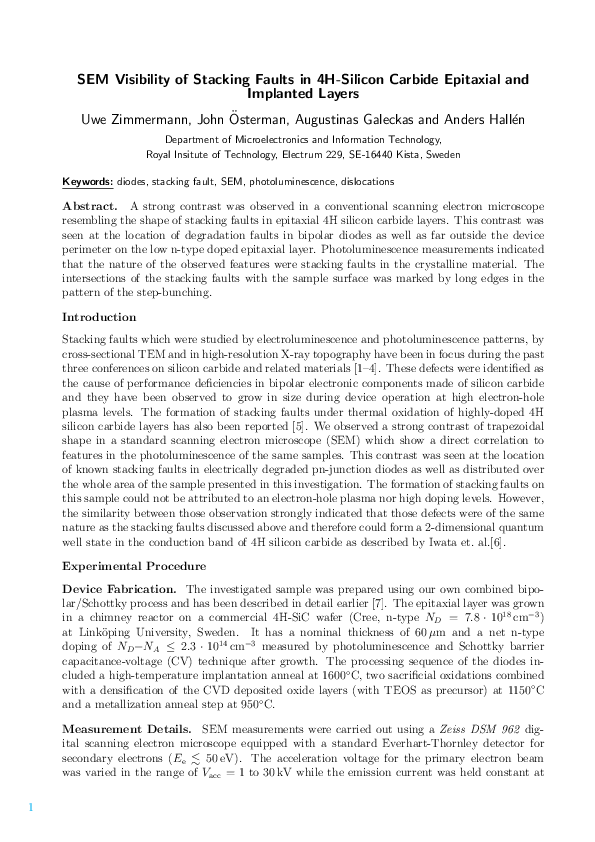 (PDF) SEM visibility of stacking faults in 4H-silicon carbide epitaxial ...