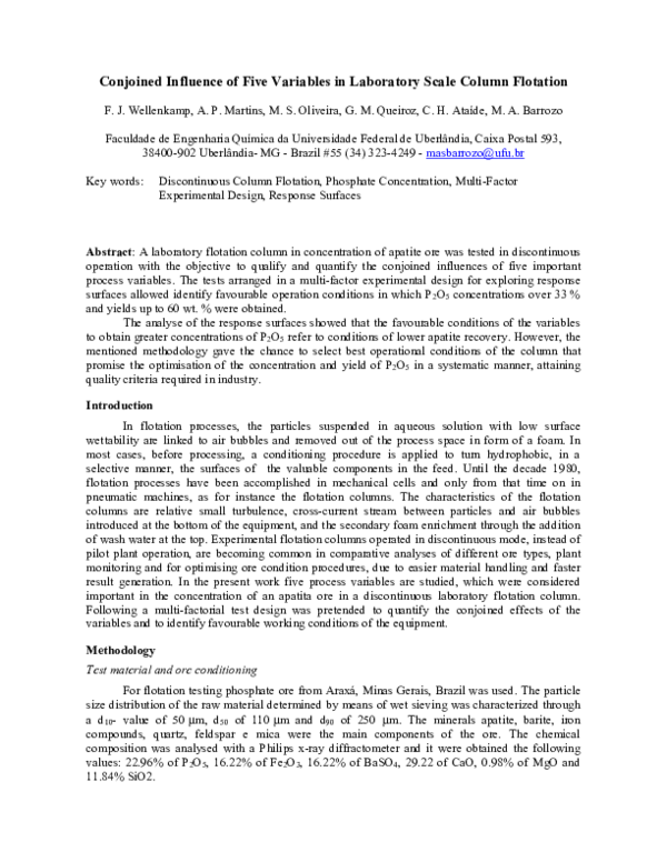 (PDF) Conjoined Influence of Five Variables in Laboratory Scale Column ...
