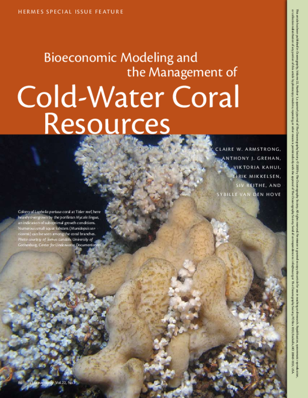 (PDF) Bioeconomic Modeling and the Management of Cold-Water Coral Resources