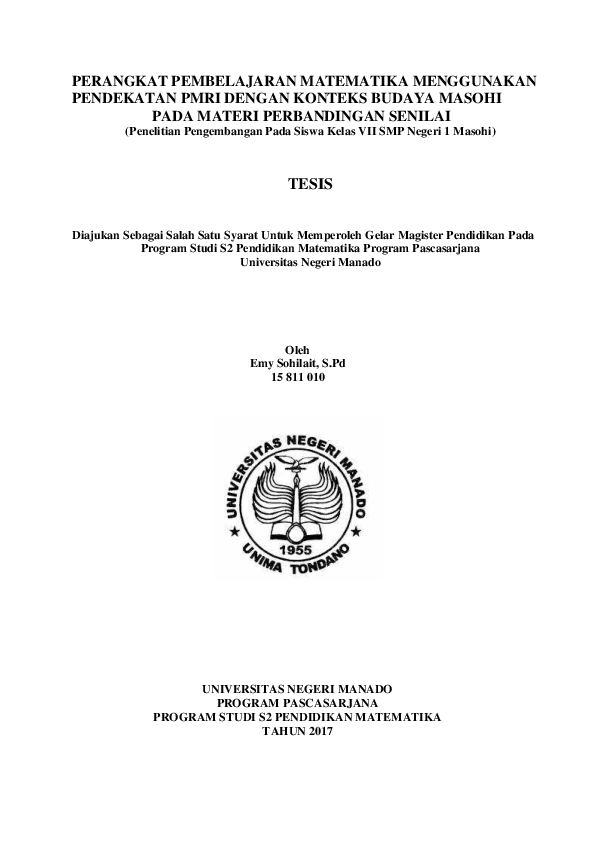 (PDF) PERANGKAT PEMBELAJARAN MATEMATIKA MENGGUNAKAN PENDEKATAN PMRI DENGAN KONTEKS BUDAYA MASOHI ...