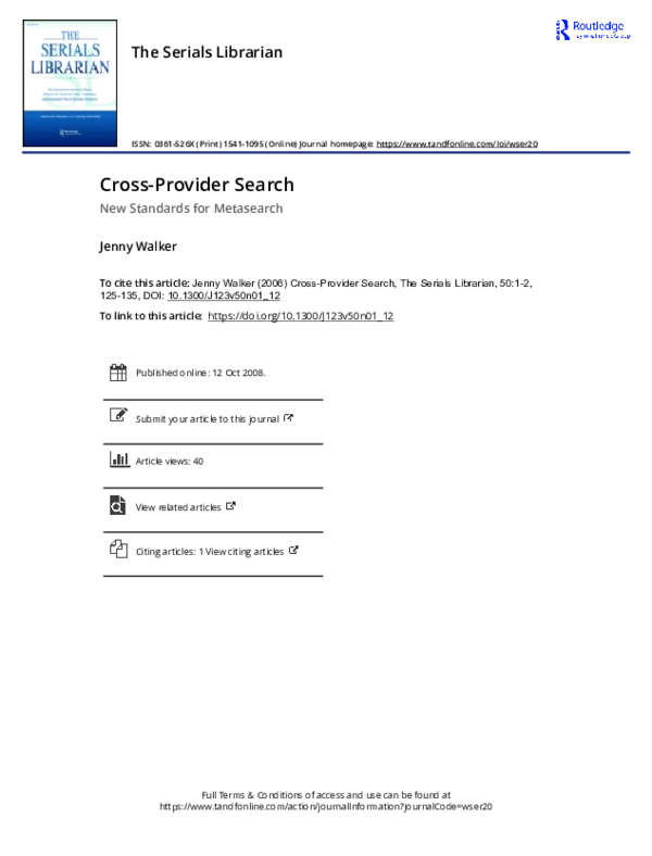 (PDF) Cross-Provider Search