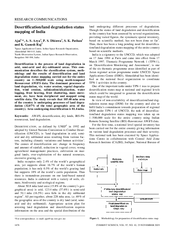 (PDF) Desertification/land degradation status mapping of India