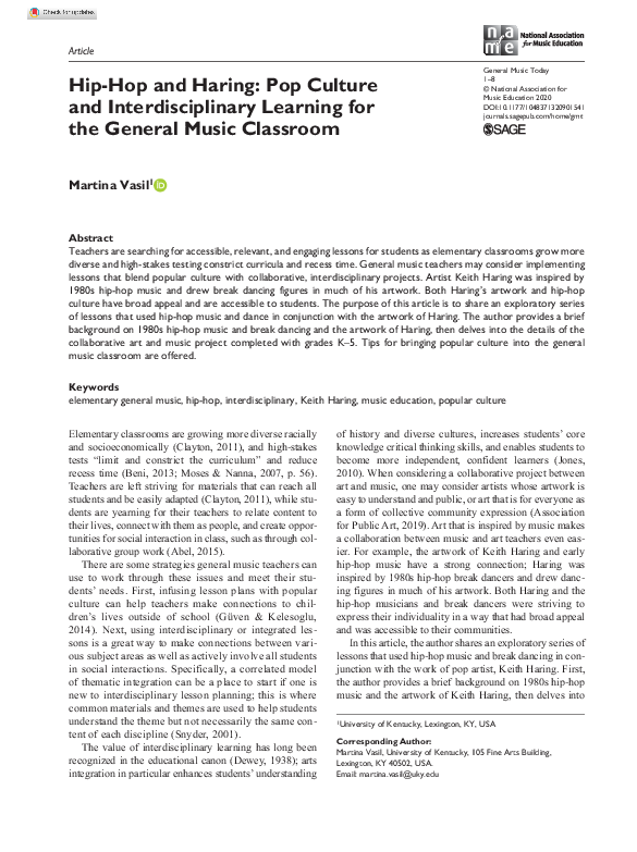 (PDF) Hip-Hop and Haring: Pop Culture and Interdisciplinary Learning ...