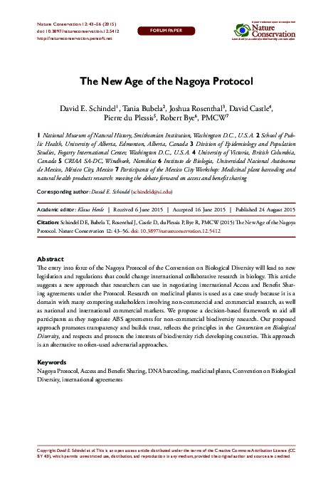 (PDF) The New Age of the Nagoya Protocol 43 The New Age of the Nagoya ...
