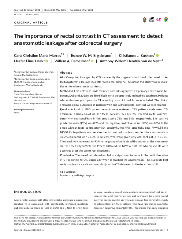 (PDF) The importance of rectal contrast in CT assessment to detect ...