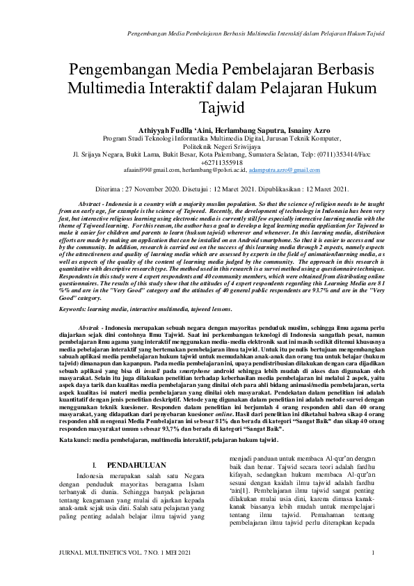 (PDF) Pengembangan Media Pembelajaran Berbasis Multimedia Interaktif Dalam Pelajaran Hukum ...