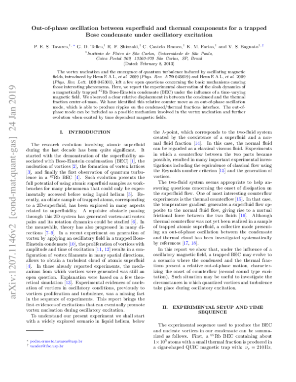 (PDF) Out-of-phase oscillation between superfluid and thermal ...