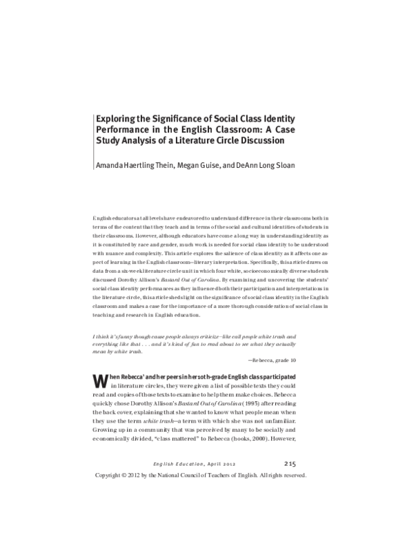 (PDF) Exploring the Significance of Social Class Identity