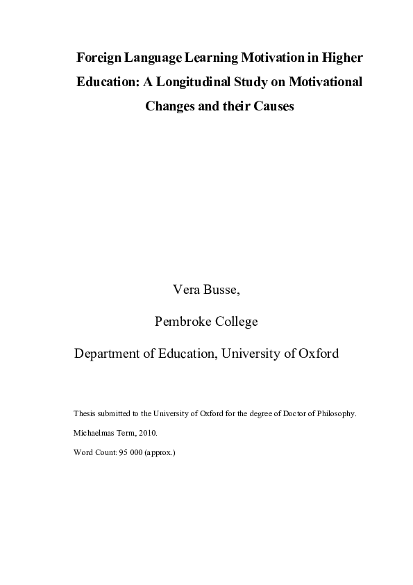 (PDF) Foreign Language Learning Motivation in Higher Education: A ...