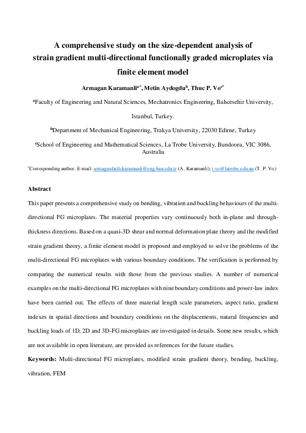 (PDF) A comprehensive study on the size-dependent analysis of strain gradient multi-directional ...