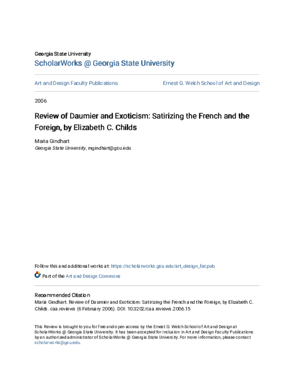 (PDF) Maria P. Gindhart. Review of "Daumier and Exoticism: Satirizing ...