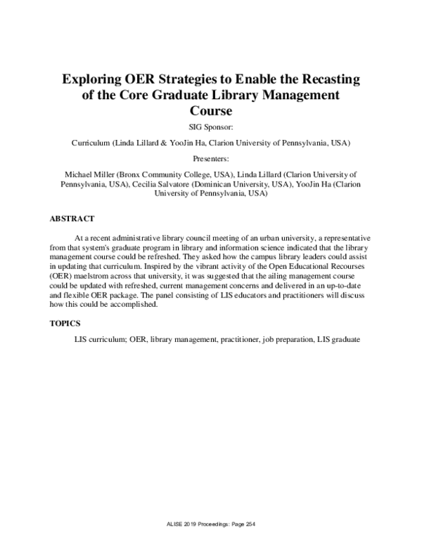 (PDF) Exploring OER strategies to enable the recasting of the core ...